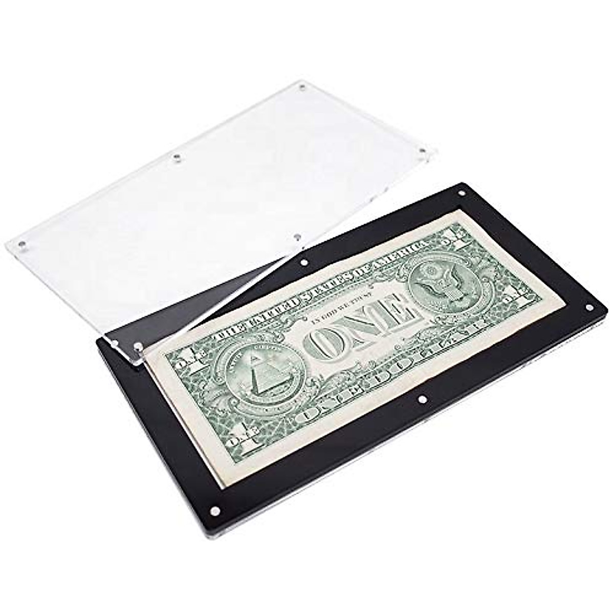 yashchykov Dollar Bill Frame - Money Frame Display - Currency Holder - Clear Picture Frame – Bill Holder (Black Acrylic)