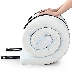 Jamdok 3Inch Cot Mattress Topper,Narrow Twin Gel Memory Foam Mattress Topper for Camping Cot,Sofa Bed,Pull Out Chair Cushion,Portable,Cool Cot Toppers(75 x 30)