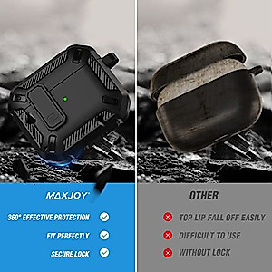 Maxjoy for Airpods 3rd Generation Case, Airpods 3 Case Cover with Lock Airpods 3 Generation Protective Case Gen 3 Shockproof Cover with Keychain Compatible with Apple Airpods 3rd Generation 2021 Black