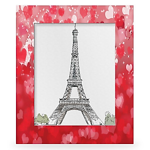 POFATO Shiny Red Heart11x14 Picture Frame Wood Photo Frame for Tabletop Display Wall Mount Picture Frame Display 11 x 14 Inch Photo Wall Decor Home Gift Frames