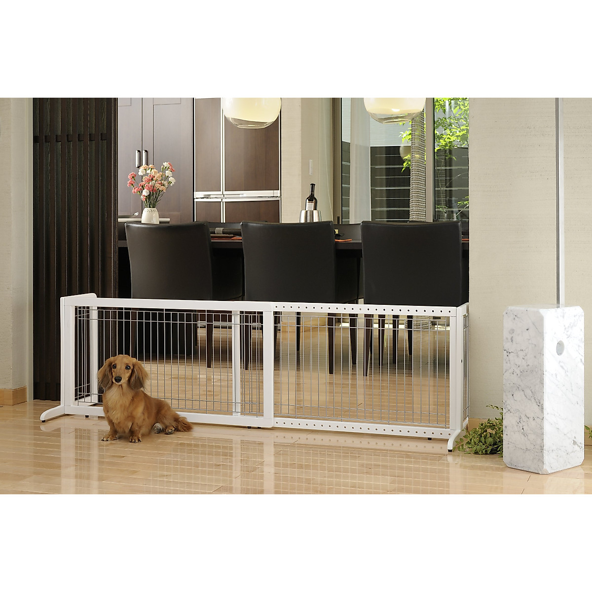 Richell Freestanding Pet Gate, Large, Origami White