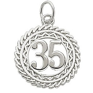 Rembrandt Charms Number 35 Charm, Sterling Silver