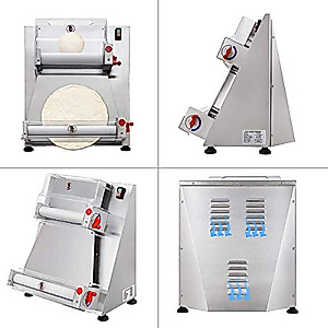 Commercial Dough Roller Sheeter,370W Automatic Pizza Dough Roller Sheeter Machine,Electric Pizza Dough Roller Machine,Pizza Pastry Forming Machine for Noodle Pizza Bread, Thickness 0.5-5.5mm (40c