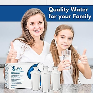 Life Ionizer - Alkaline Brita Water Filter Replacement - Brita Pitchers Compatible Alkaline Water Pitcher Replacement Filter - Enhances Taste and pH Level of Brita Pitcher Water - Pack of 3