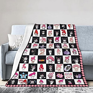 Kawaii Super Soft Blanket Cute Cartoon Blanket Plush Blanket All Season Flannel Fleece Blanket for Kids Adult Style 1-50“*40”