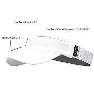Women Sun Sport Visor Hats for Running,Tennis,Golf - Adjustable & Lightweight (V206-White)