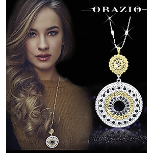 ORAZIO 6 Pcs Long Pendant Necklaces For Women Fashion Jewelry Simple Long Feather Leaf Heart Turquoise Costume Y Necklace Womens Statement Long Necklace Set Boho