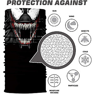 4PCS 3D Venom Face Scarf, Neck Gaiter, Headwear, Magic Scarf, Balaclava, Bandana, Headband for Women Men Teenager Fishing, Hunting, Yard Work, Motorcycling,Skiing,Hiking