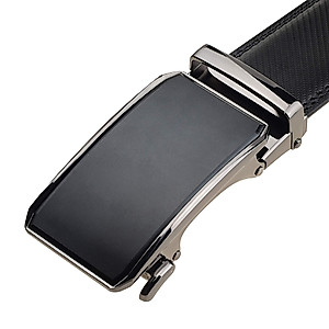 PlusZis 28"-68" Men's Leather Ratchet Dress Belt Big And Tall With Automatic Buckle