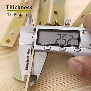 Rockgoya Bed Rail Brackets, Bed Frame Hardware, Set of 4 Wooden Bed Brackets with Screws, Bed Rail Fittings, Heavy Duty Non-Mortise