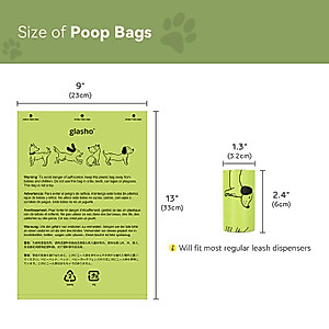 glasho Poop Bags for Dogs (600 Count, 30 Rolls) Lavender Scented Leak Proof Dog Waste Bags, 13 x 9 Inch Strong Doggie Cat Waste Bags with Dispenser, Green/Bulk