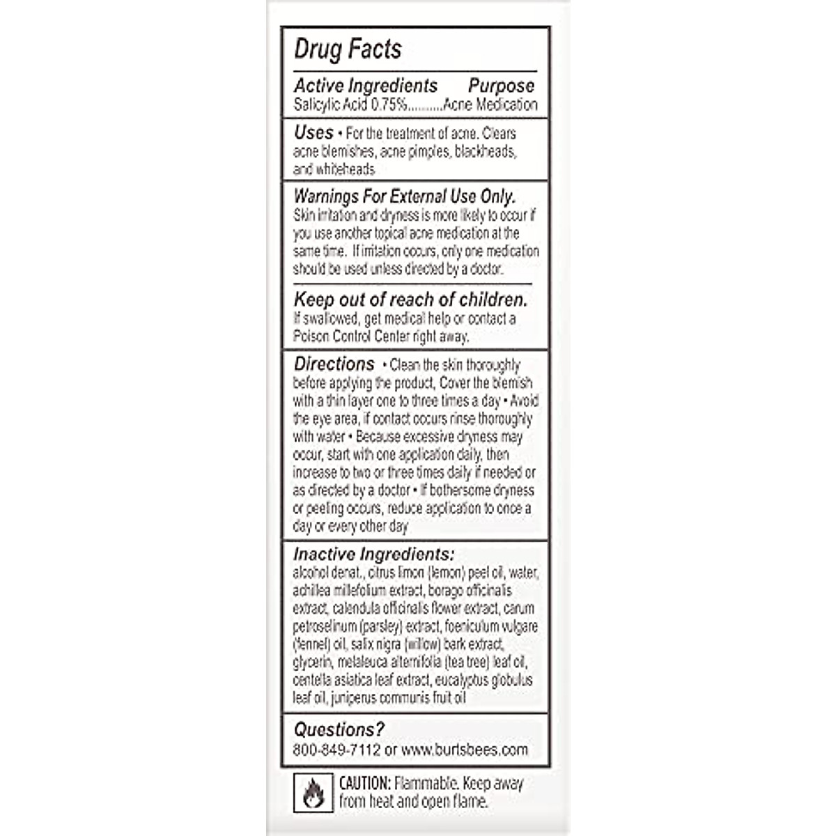 Burt's Bees Natural Acne Solutions Targeted and Minimizing Spot Treatment for Oily Skin, 0.26 Oz (Package May Vary)