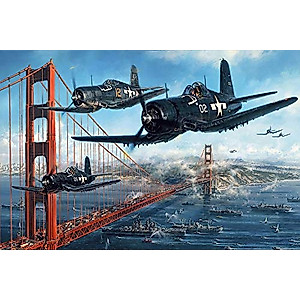 Wood Puzzle 1000 Piece, Aircraft Puzzles, World War 2 Aircraft Puzzle,Fighter Aircraft Retro Pattern