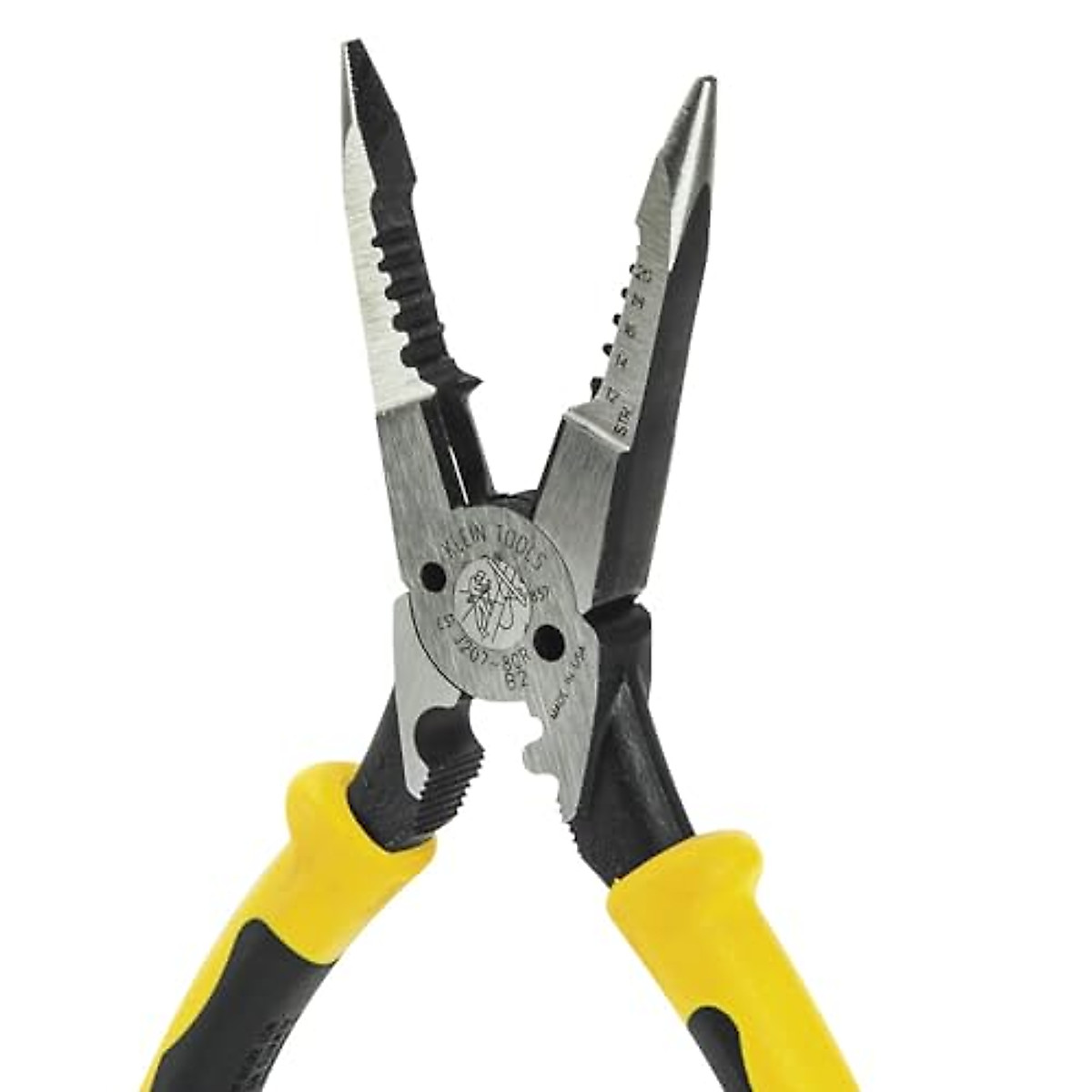 Klein Tools J207-8CR Needle Nose Pliers are All-Purpose Linesman Pliers for Crimping, Looping, Cutting, Stripping, Crimping, Shearing