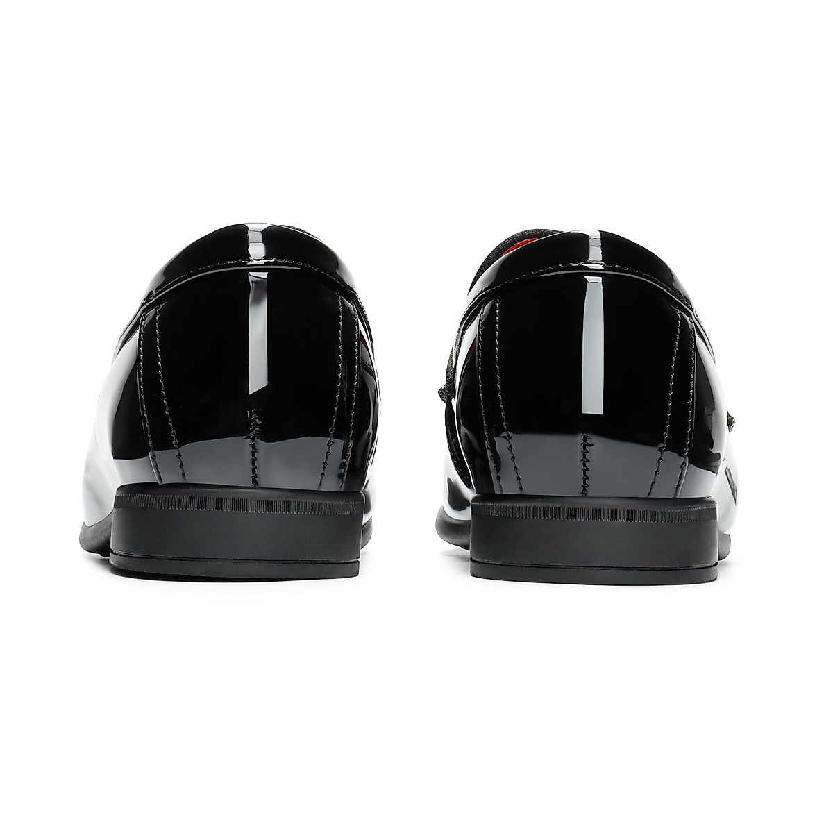 Bruno Marc Boys Dress Shoes Slip-on Loafers Formal Tuxedo Shoes,Size 4 Big Kid,Bright Black,SBLS2340K