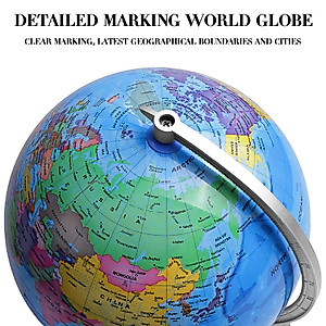 Illuminated World Globe, DIY Self-Assembly Stem Globe for Kids Learning 8 Inch Metal Bracket Constellation Earth globe for children 360° Rotating Educational World Globes for Kids