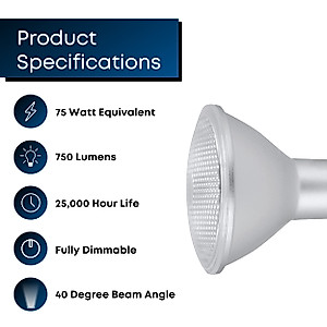 Feit Electric LED PAR30L Bulbs, 75W Equivalent, Dimmable, 3000K Bright White, 750 Lumens, 22 Year Lifetime, E26 Base, PAR30 Flood Lights, Spotlight Bulb,Weatherproof, 2 Pack, PAR30LDM/930CA/2