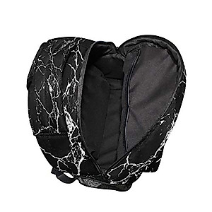 AUUXVA Backpack White Line Black Marble Print Travel Daypack Large Capacity Rucksack High School Book Bag Computer Laptop Bag for Girls Boys Women Men