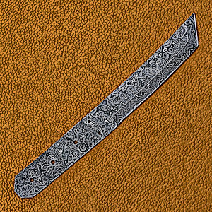 onlyhandmade Damascus Classic Tanto Hunting Blank Blade Knife Knives Japanese Samurai High Carbon Steel Custom Making, 9 inch Knife Making Supplies (Damascus)