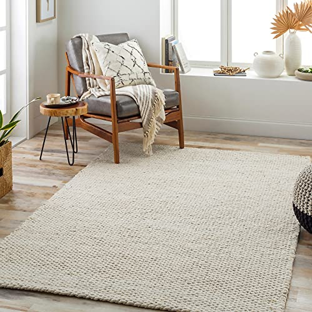 SURYA Coil Bleached Natural Jute Area Rug,4' x 6',Off-White