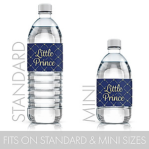 Royal Prince Baby Shower Water Bottle Labels - Shiny Foil - 24 Stickers