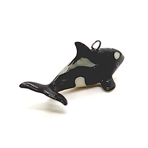 SSJSHOP Whale Orca Micro Tiny Dollhouse Figurines Ceramic Hand Painted Animals Collectible Small Gift Home Garden Decor