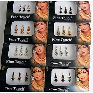 8 Bindi Pack- 24 Combo Bindi Stickers Multicolored,Silver,Gold,Black, Bindi Tattoo Bindi Jewelry