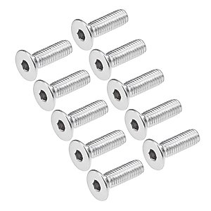 uxcell M5x16mm Flat Head Machine Screws Inner Hex Screw 304 Stainless Steel Fasteners Bolts 20Pcs