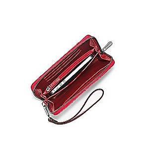 Michael Kors Susannah Quilted Large Multi-function Wristlet Dark Red