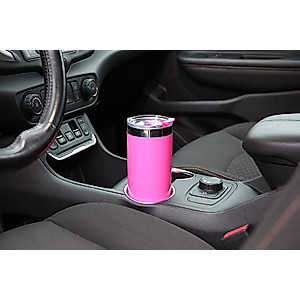 Drinco - 20 oz Stainless Steel Tumbler | Double Walled Vacuum Insulated Mug With Lid, 2 Straws, For Hot & Cold Drinks (20oz, 20oz Island Pink)