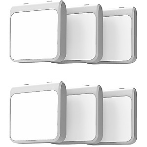 Solatec Plug-in Led Night Light with Auto Dusk to Dawn Sensor,Adjustable Brightness and Color, Warm White,Cool White Lights for Bathroom ,Hallway,Bedroom, Kids Room, Kitchen, Stairway, 6 Pack