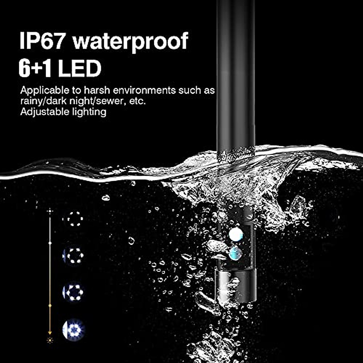 Digital Industrial Endoscope - 4.3Inch IPS Big Screen & 8mm Dual Lens Snake Camera, Detachable Lens Cable and Bracket Design, 32 GB TF Card, 32.8FT Semi-Rigid Cable (Color : Dual Lens)