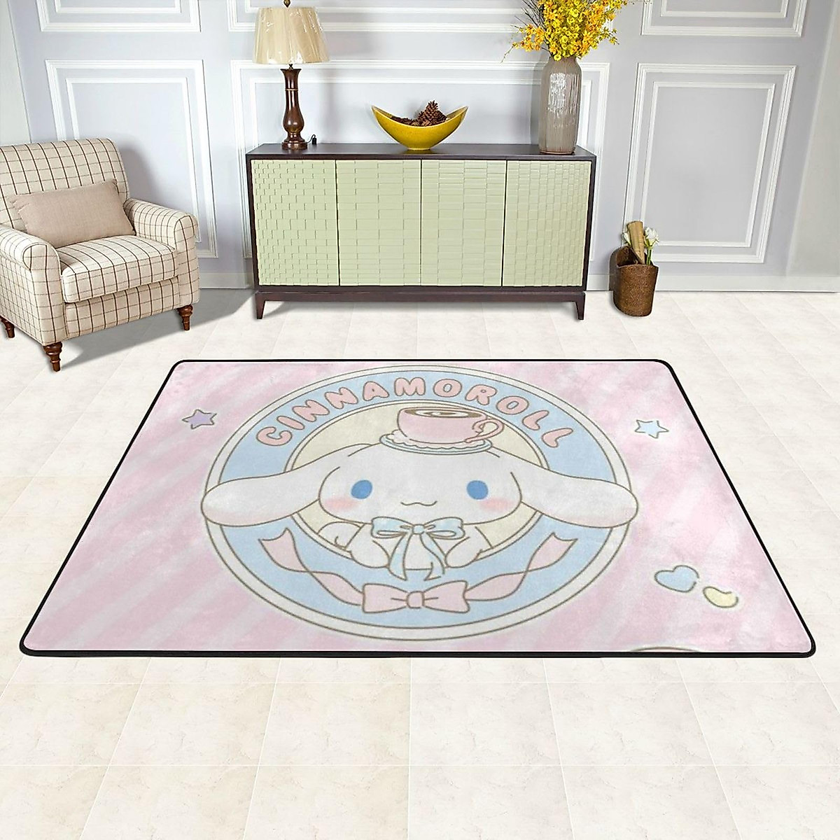 Cute Cartoon Carpet 3D Print Area Rugs for Women Bedroom Bathroom Decor Cartoon Floor Mat Qi37-36x24in