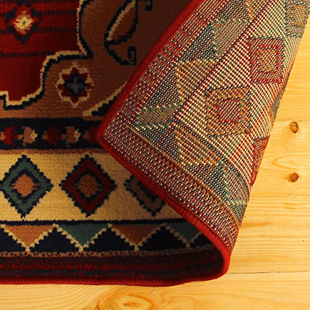 Superior Aztec Collection 5' x 8' Area Rug, Attractive Rug with Jute Backing, Durable and Beautiful Woven Structure, Bright and Bold Southwest Style Bordered Rug