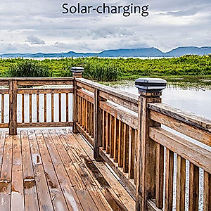 Solar Post Lights Outdoor, FVTLED Flexfit Solar Powered LED Fence Deck Post Cap Light for 3.5x3.5 4x4 5x5 6x6 Wooden Posts, Waterproof White Lighting Patio Garden Decoration (White, 1 Pack)