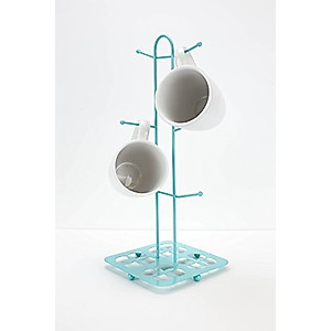 Home Basics Trinity Collection Pantryware Organization Set, Turquoise (Mug Tree)
