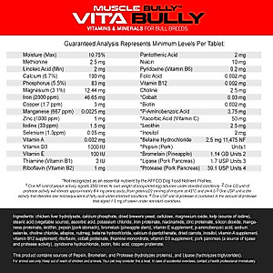 Vita Bully Vitamins for Bully Breeds: Pit Bulls, American Bullies, Exotic Bullies, Bulldogs, Pocket Bullies, Made in The USA (60 Vitamins)