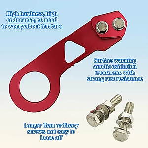 Mejiao Rear Tow Towing Hook for Universal Car,Aluminum Auto Trailer Hook-Red