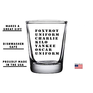 Rogue River Tactical Funny Foxtrot You Shot Glass Gift For Military Veteran Acronym Joke