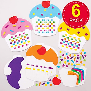 Baker Ross AT394 Cupcake Weaving Kits - Pack of 6, Introductory Sewing for Beginners and for Kids Arts and Crafts Projects