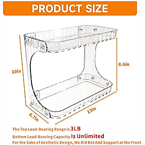 Cq acrylic Clear Bathroom Organizers and Storage,2 Tier Makeup Organizer Countertop for Vanity,Plastic Skincare Cologne Perfume and Skin Care Organizer Shelves,Pack of 1