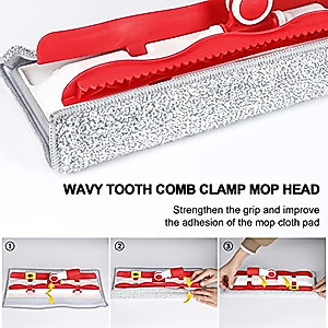 Nolopau Microfiber Hardwood Floor Mop, Microfiber Mops Flat Mop 360°Rotating Wet Dust Mop, with 58&#039;&#039; Stainless Steel Handle for Hardwood Home Office Kitchen Floor Cleaning