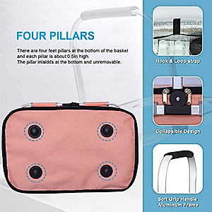 LIQING 35L Large Picnic Basket, Shopping, Travel, Camping Grocery Bags, 2 Layers of Internal Pockets Leak-Proof and Insulated, Folding, Internal Support Does Not Collapse