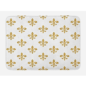 Nichpedr Fleur De Lis Vintage European Lily Aristocratic Dignified Majesty Entrance Way Rugs Doormats Soft Non-Slip Washable Bath Rugs Floor Mats for Home Bathroom Kitchen 16x24 Inch