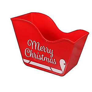Greenbrier Intl Merry Christmas-Santa's Sleigh Shaped Plastic Bins (2PK)