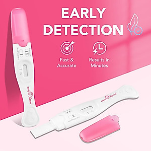 Easy@Home Digital Basal Thermometer with Blue Backlight LCD Display + Easy@Home 50 Ovulation Test Strips and 20 Pregnancy Test Strips + Easy@Home Pregnancy Test Sticks