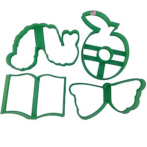 INSPIRED BY THE VERY HUNGRY CATERPILLAR COOKIE CUTTERS. Inspired By/Compatible With The Very Hungry Caterpillar Literature-Themed, Butterfly, Apple And Open Children’s Book Cookie Cutters (4 Pack)
