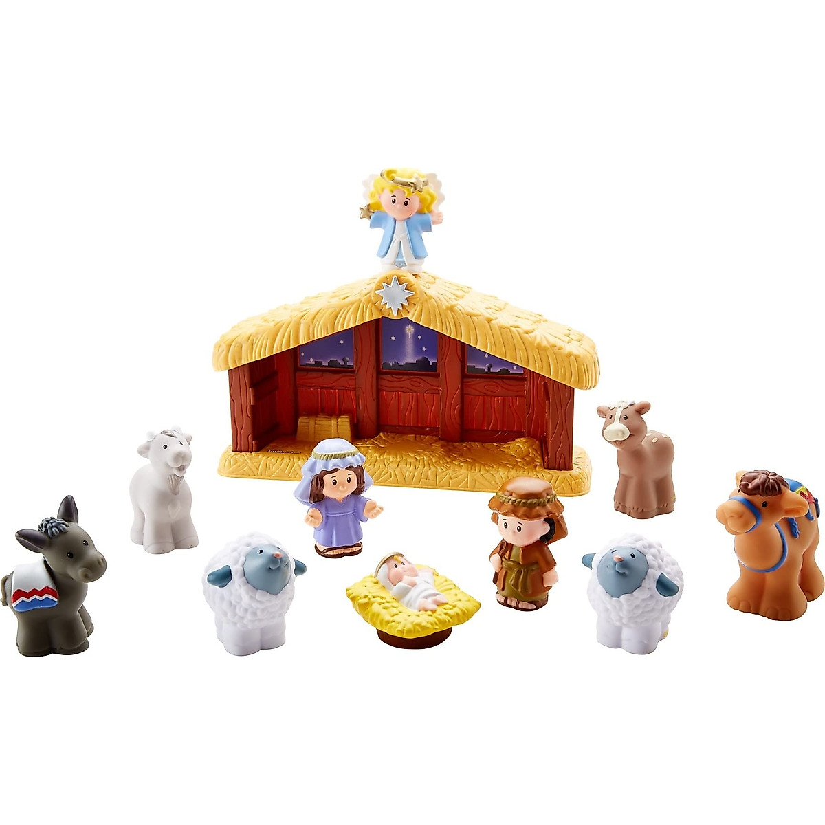 Fisher-Price Little People Toddler Toy Nativity Christmas Playset, Stable with 10 Figures for Preschool Pretend Play Kids Ages 1+ Years