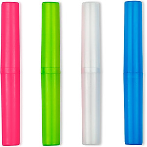 DecorRack 4 Travel Toothbrush Holders, Toothbrush Travel Case Perfect for Kids, Home, Hotel, Road Trips, Hiking, Camping, (Pack of 4)