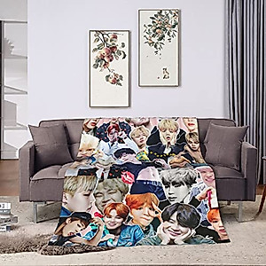 Blanket Jimin Soft and Comfortable Warm Fleece Blanket for Sofa,Office Bed car Camp Couch Cozy Plush Throw Blankets Beach Blankets